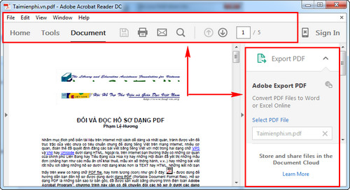 Removing the Default Sidebar in Adobe Reader DC