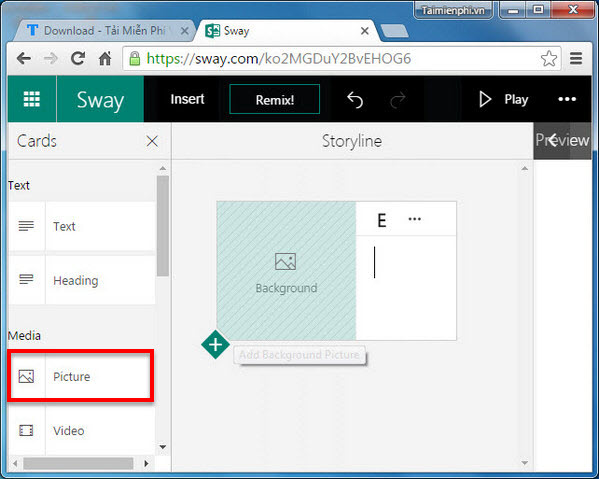 Creating slides with Sway, delivering presentations on Sway
