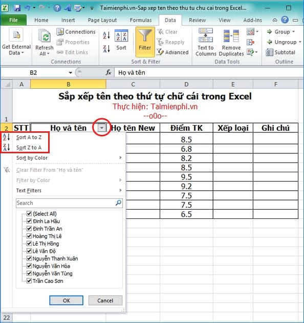 Guide to Sorting Names Alphabetically in Excel 2019, 2016, 2013 Guide to Sorting Names Alphabetically in Excel 2019, 2016, 2013