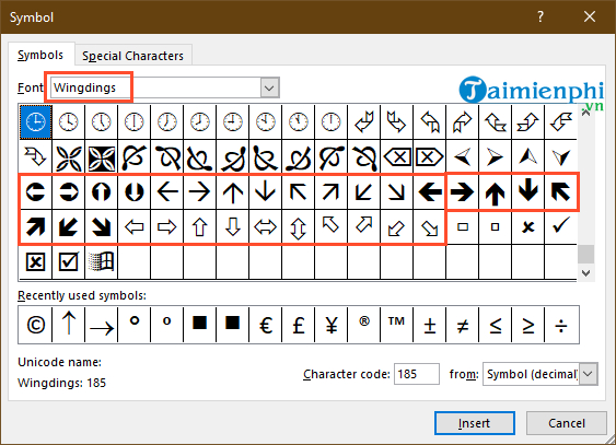 How to draw arrows in Excel 2019, increase or decrease