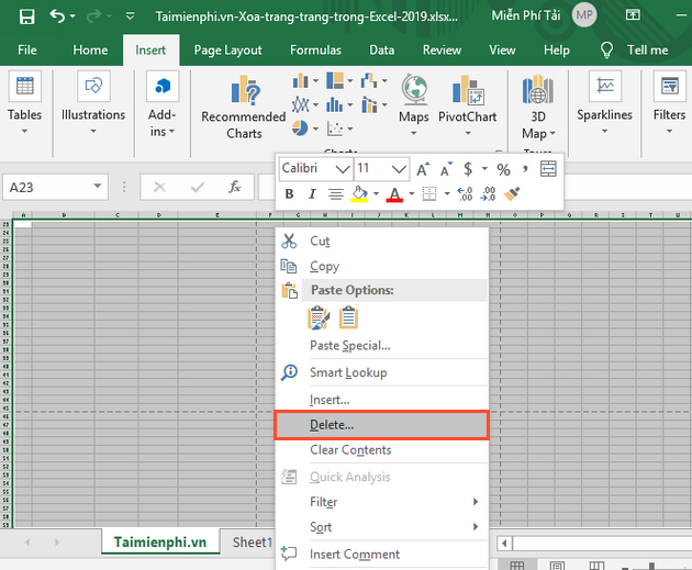 Fastest Way to Remove Blank Pages in Excel 2019