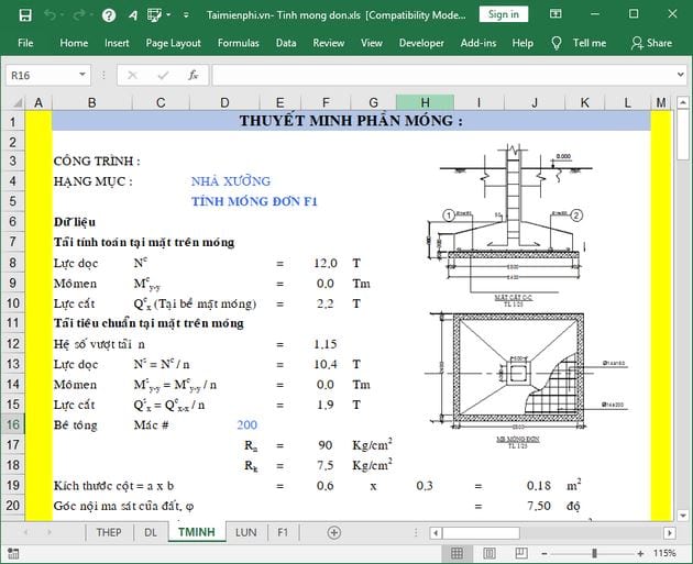 Free Excel spreadsheet for eccentric single pile calculation and settlement