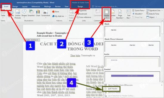 How to Add Lines in Word Header and Footer
