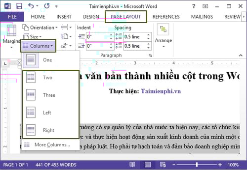 How to Divide Text into Multiple Columns in Word 2013