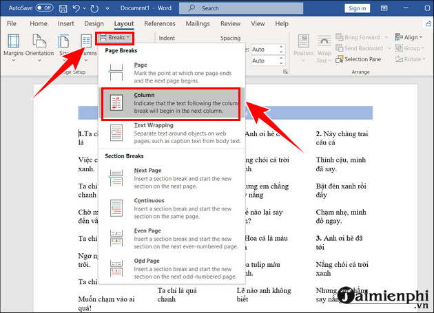 How to Divide Text into Multiple Columns in Word, Splitting Columns Word 2019, 2016, 2013