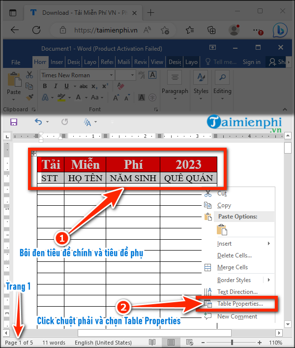 How to Repeat Table Headings Across Pages in Word