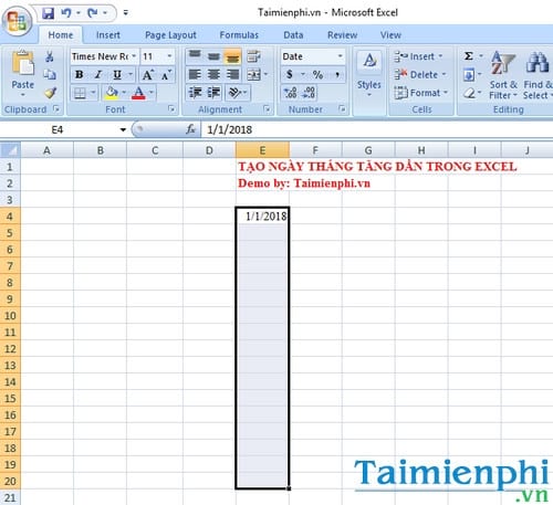 Creating ascending dates in Excel, arranging dates in ascending order