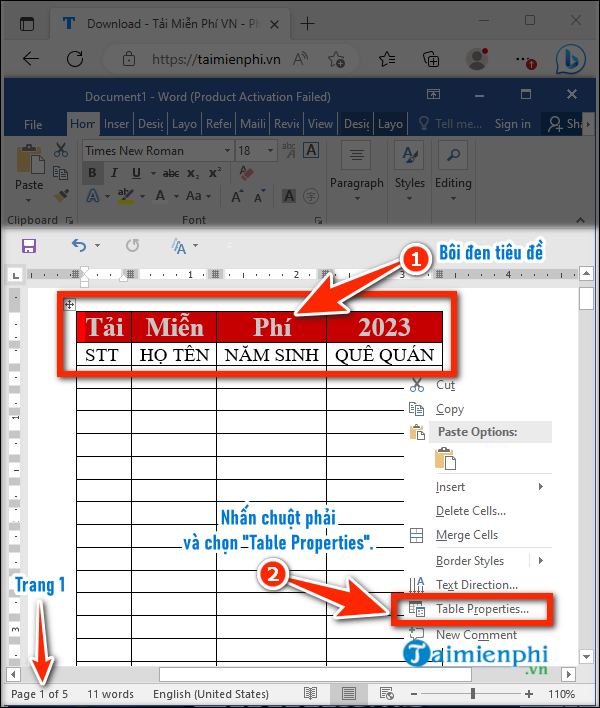 How to Repeat Table Headings Across Pages in Word