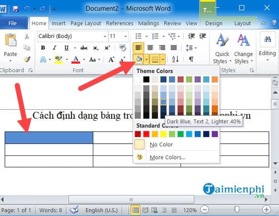 Formatting Tables in Word 2016, 2013, 2010, 2007, 2003