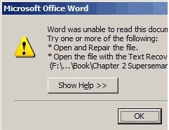 Fixing Word File Errors: Unable to Open Text Documents