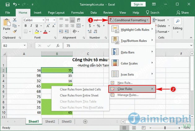 Coloring Formula in Excel, Alternating Color on Spreadsheet