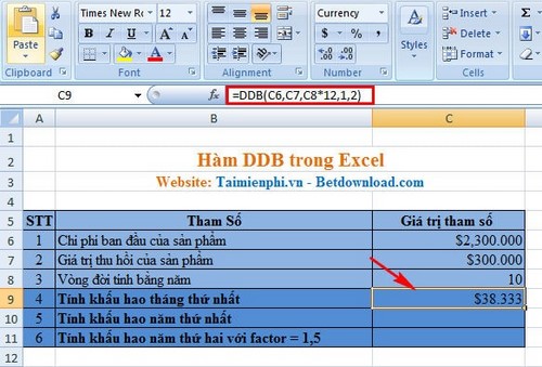 Exploring Excel's DDB Function: Examples and Usage
