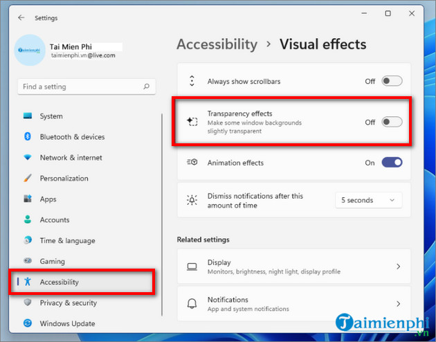 How to Enable or Disable Transparency Effects on Windows 11
