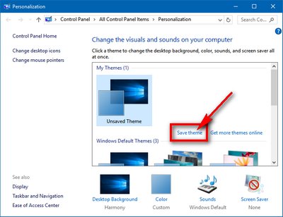 How to Save Interface Settings on Windows 10