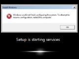 Fixing the error 'Windows could not complete system configuration' after