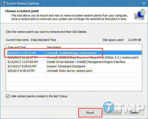 Top 3 tools for managing System Restore Points (System Restore Point)