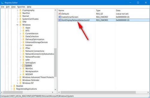 Hide Network Icons on Lock Screen in Windows 10