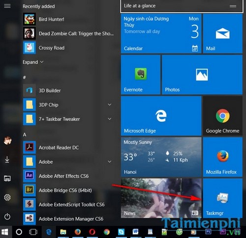 How to Pin Task Manager to Taskbar and Start Menu on Win 10