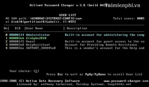 Unlocking, Resetting Password for Windows XP Login
