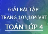 Solving 4th-grade math problems on pages 103-104 of VBT Workbook ...