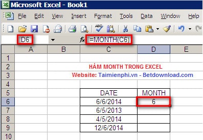 Using the MONTH Function in Excel: Converting Series Numbers into Months
