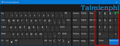 Display the numeric keypad, activate the numeric keys on the On-Screen ...