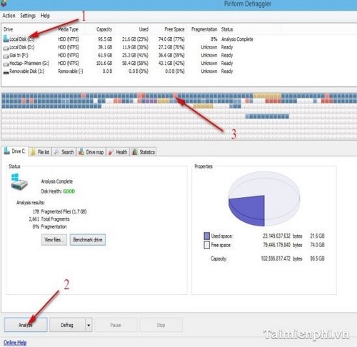 Analyzing Hard Drive on Windows 8 with Defraggler
