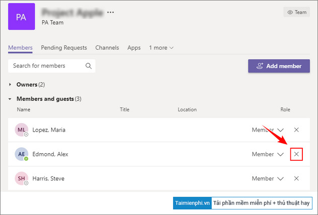 Removing Members from a Team on Microsoft Teams