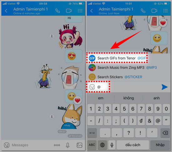 Sending Animated GIFs on Zalo for iPhone, iPad, iOS