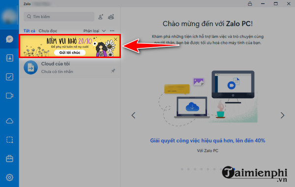 Sending 20/10 Greetings on Zalo PC, Android, iPhone