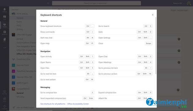 Shortcut Keys in Microsoft Teams on Web and PC