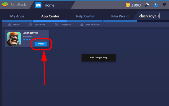 Playing Clash Royale on PC using BlueStacks Android Emulator