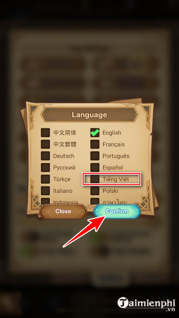 Guide to Changing Language to Vietnamese in AFK Arena