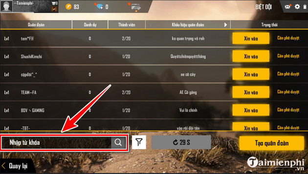 Guide to Joining Guilds, Garena Free Fire Corps