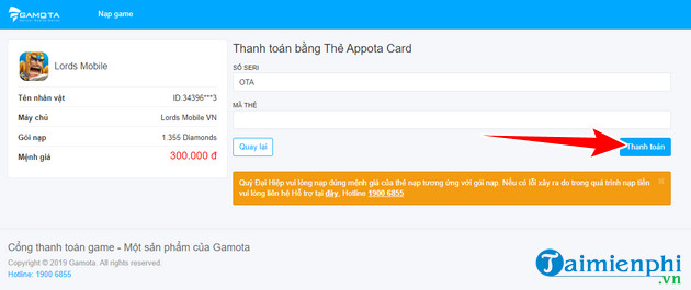 Guide: Topping up Lords Mobile via Appota, Momo, Viettel Pay ...