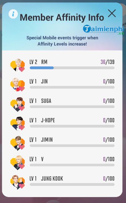 How to Increase Affinity in BTS World, a group management game