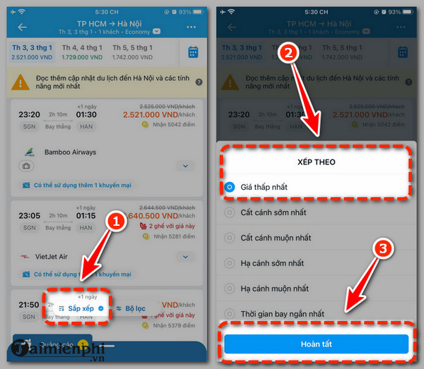 Book Affordable Flights with Vietjet, Bamboo, Vietnam Airlines on Traveloka