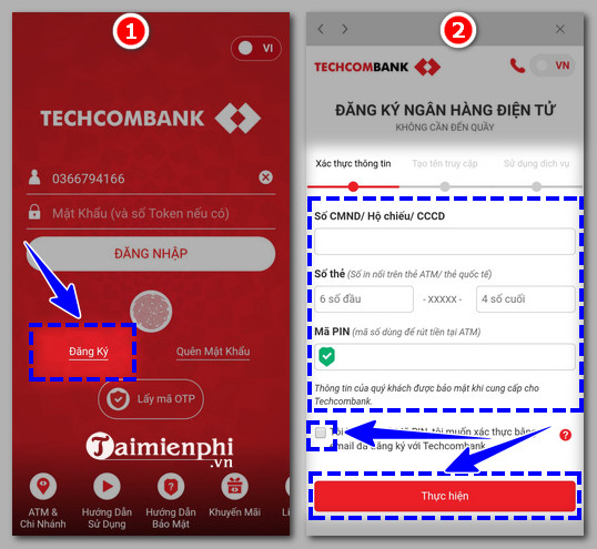 Register for Techcombank Internet Banking, manage and transact online