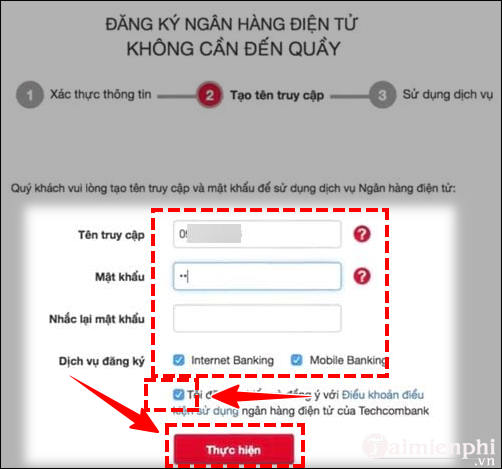 Register for Techcombank Internet Banking, manage and transact online