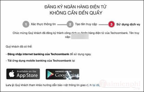 Register for Techcombank Internet Banking, manage and transact online