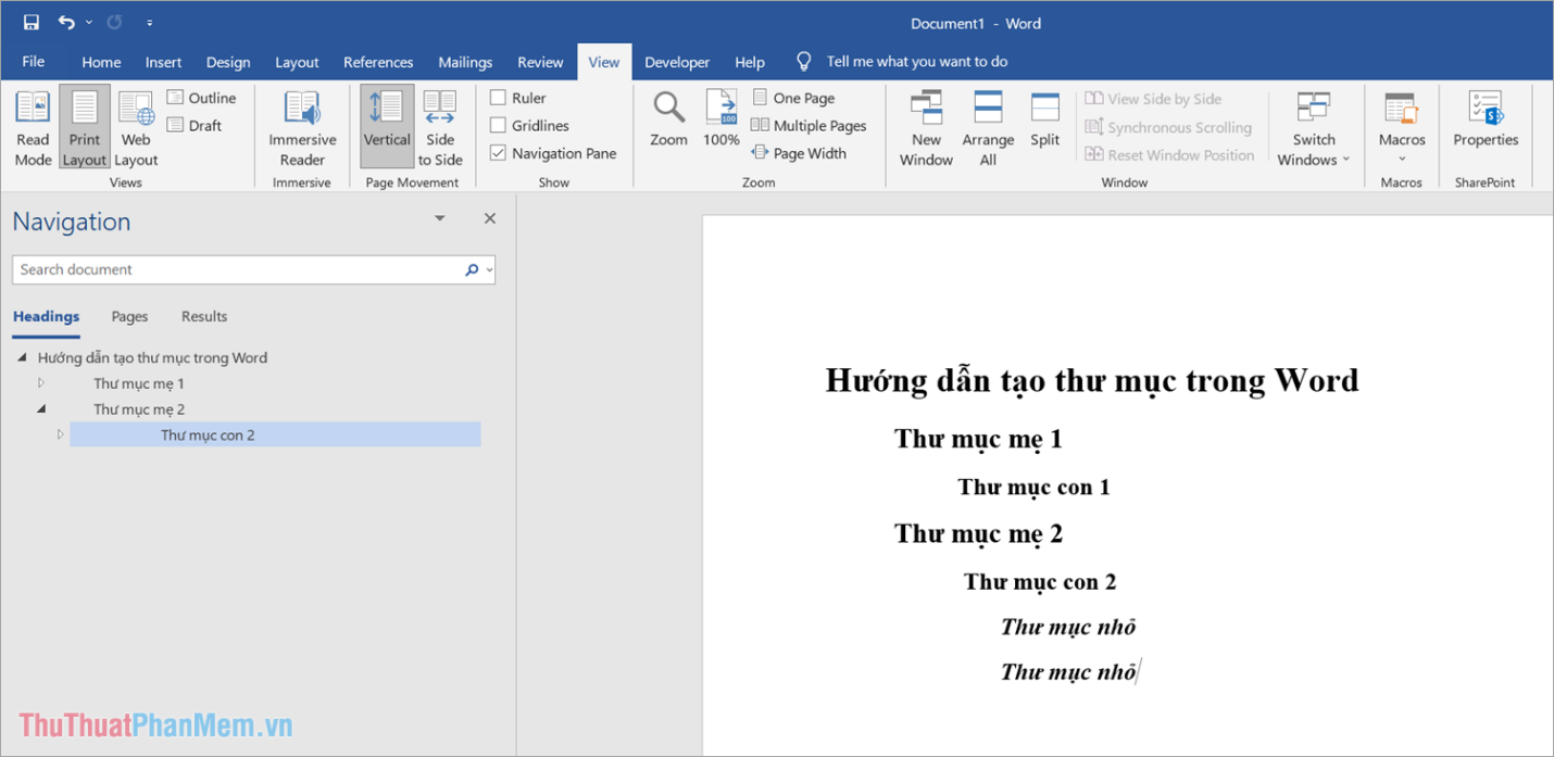 Creating Folders in Word Documents