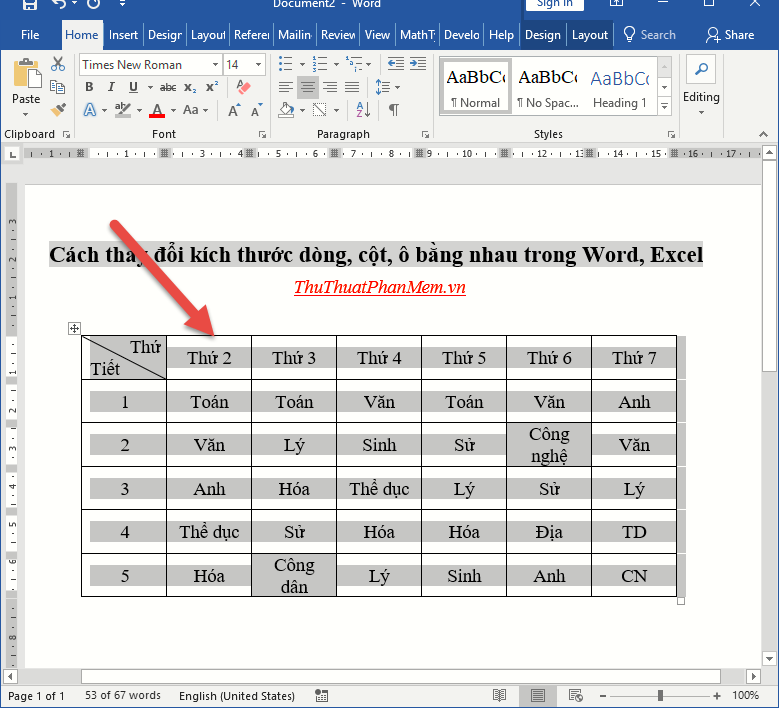 How to Equalize Row, Column, and Cell Sizes in Word, Excel