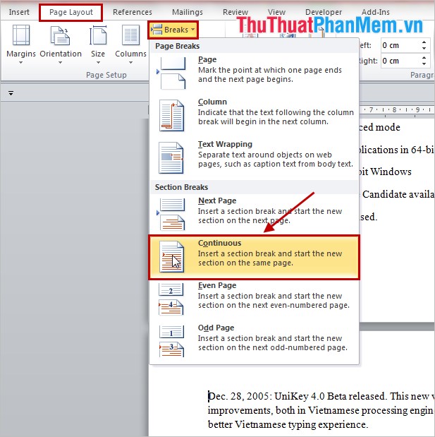 Rotate any page horizontally in Word