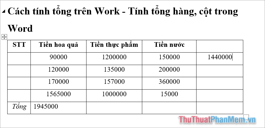 How to Calculate Sums in Word - Adding Rows and Columns in Word