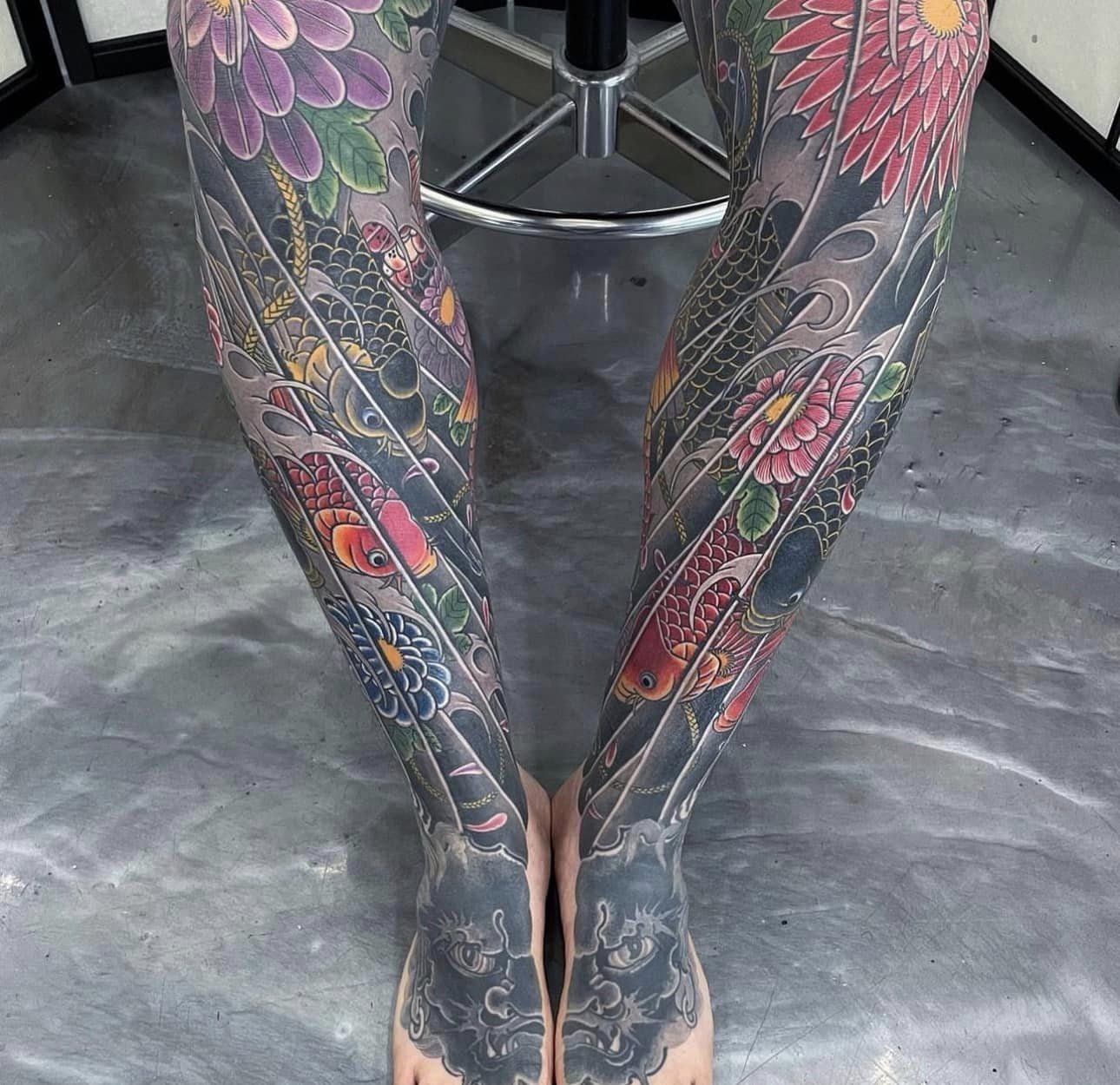Discover the most stunning full leg traditional Japanese tattoos.