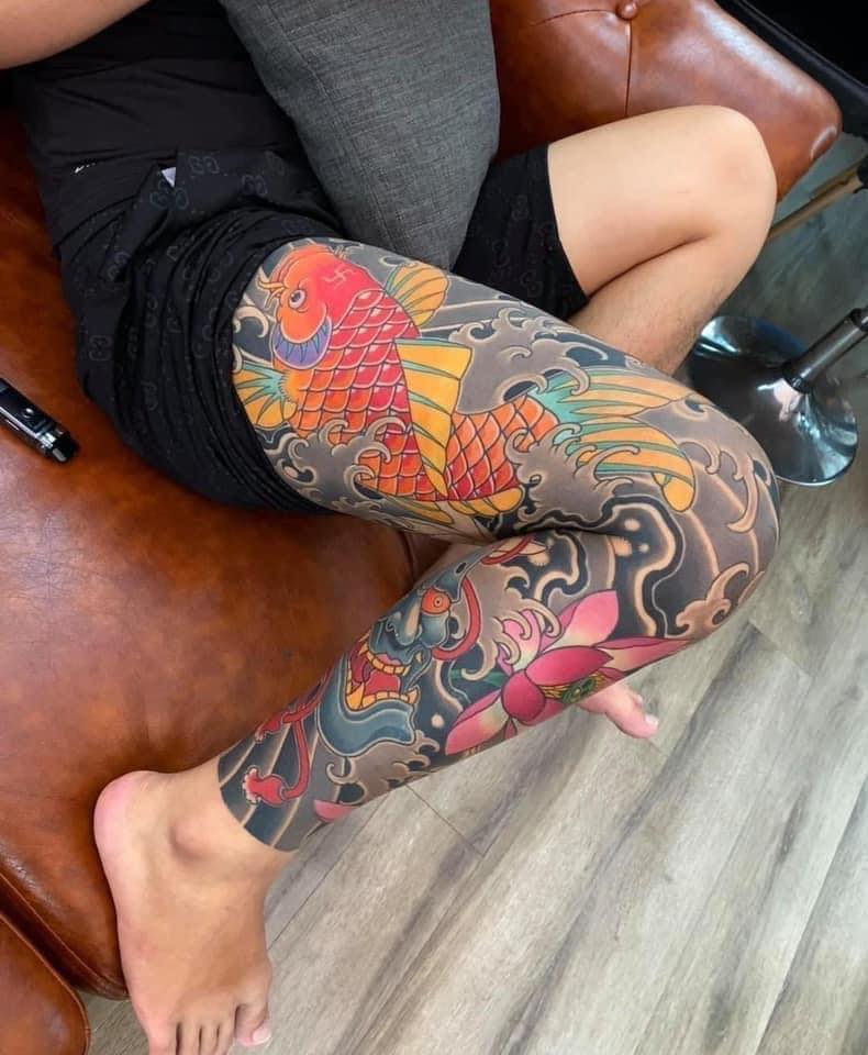 Discover the most stunning full leg traditional Japanese tattoos.