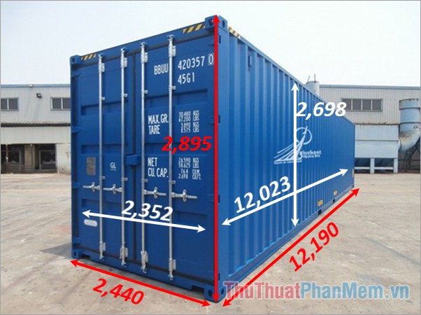 Standard Container Sizes (20 feet, 40 feet, 45 feet)