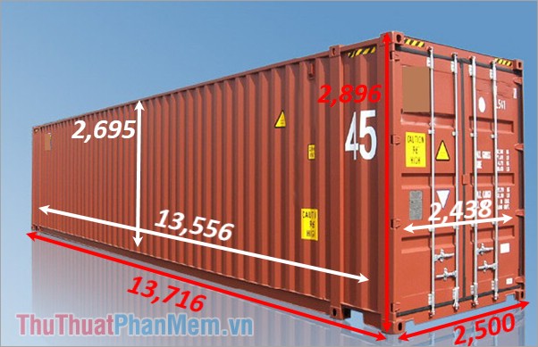 Standard Container Sizes (20 feet, 40 feet, 45 feet)