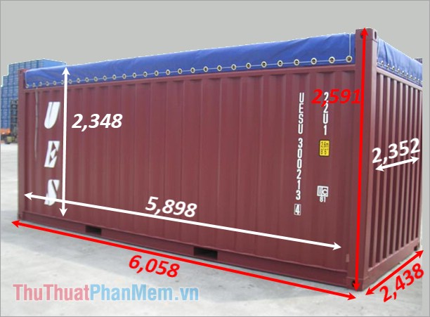 Dimensions of 40 Feet Open Top Container