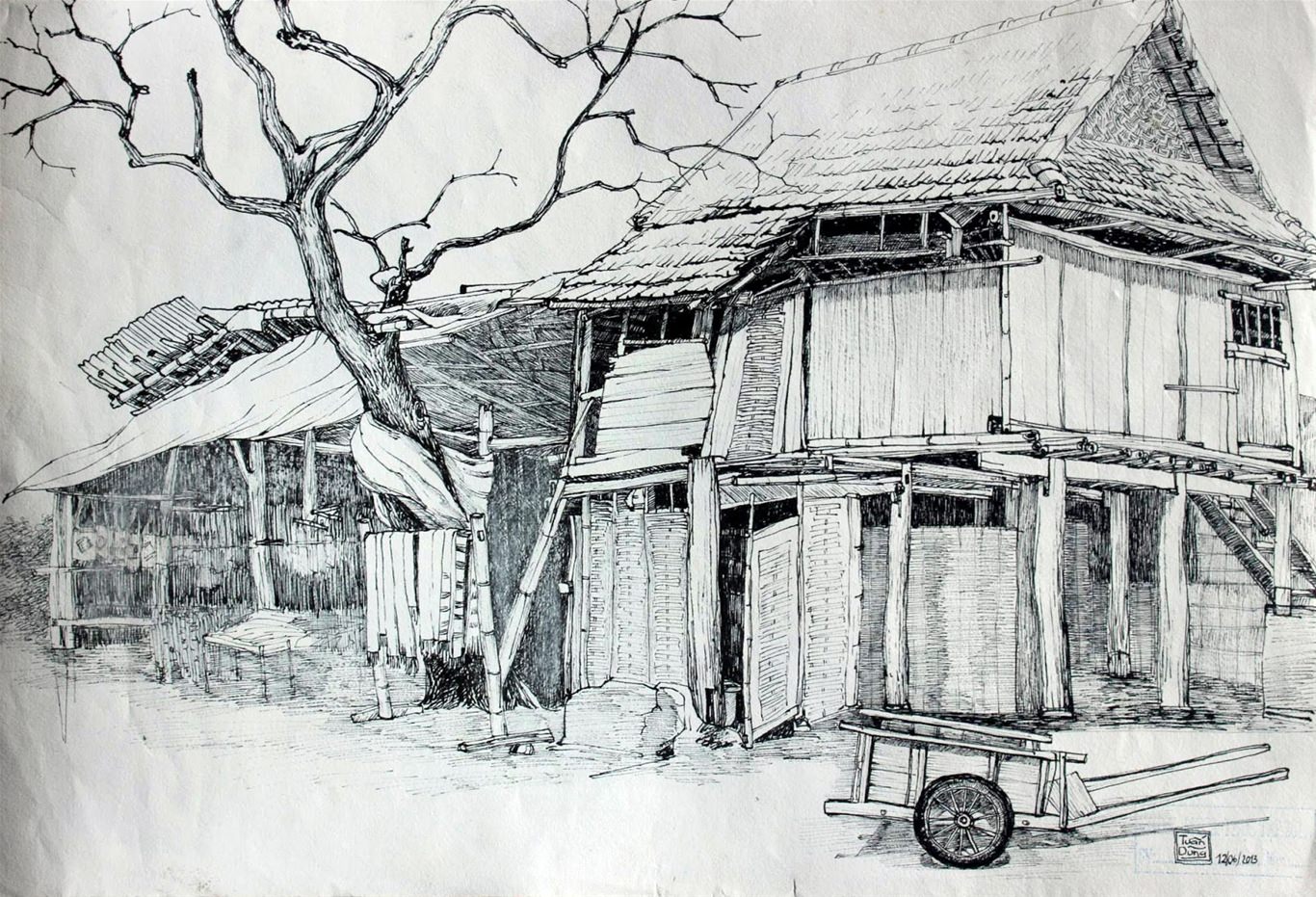 Exquisite Chinese Landscape Pencil Art